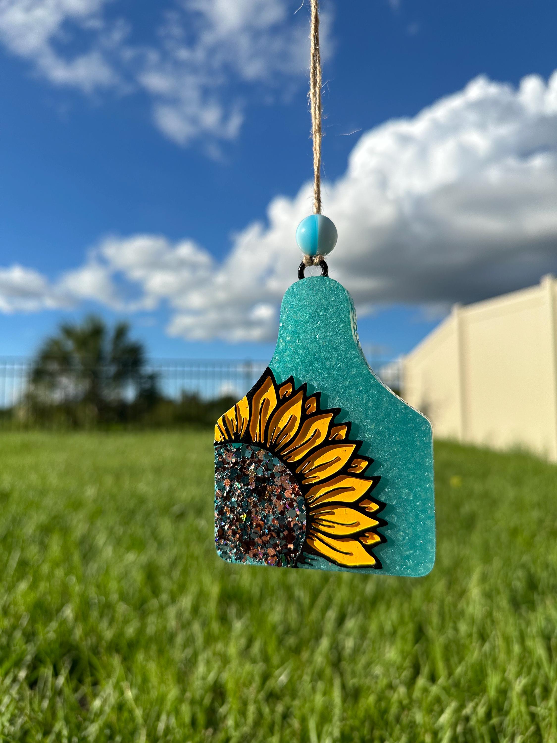 Sunflower Cow Tag Freshie car Scent Air Freshener Western Freshies ...