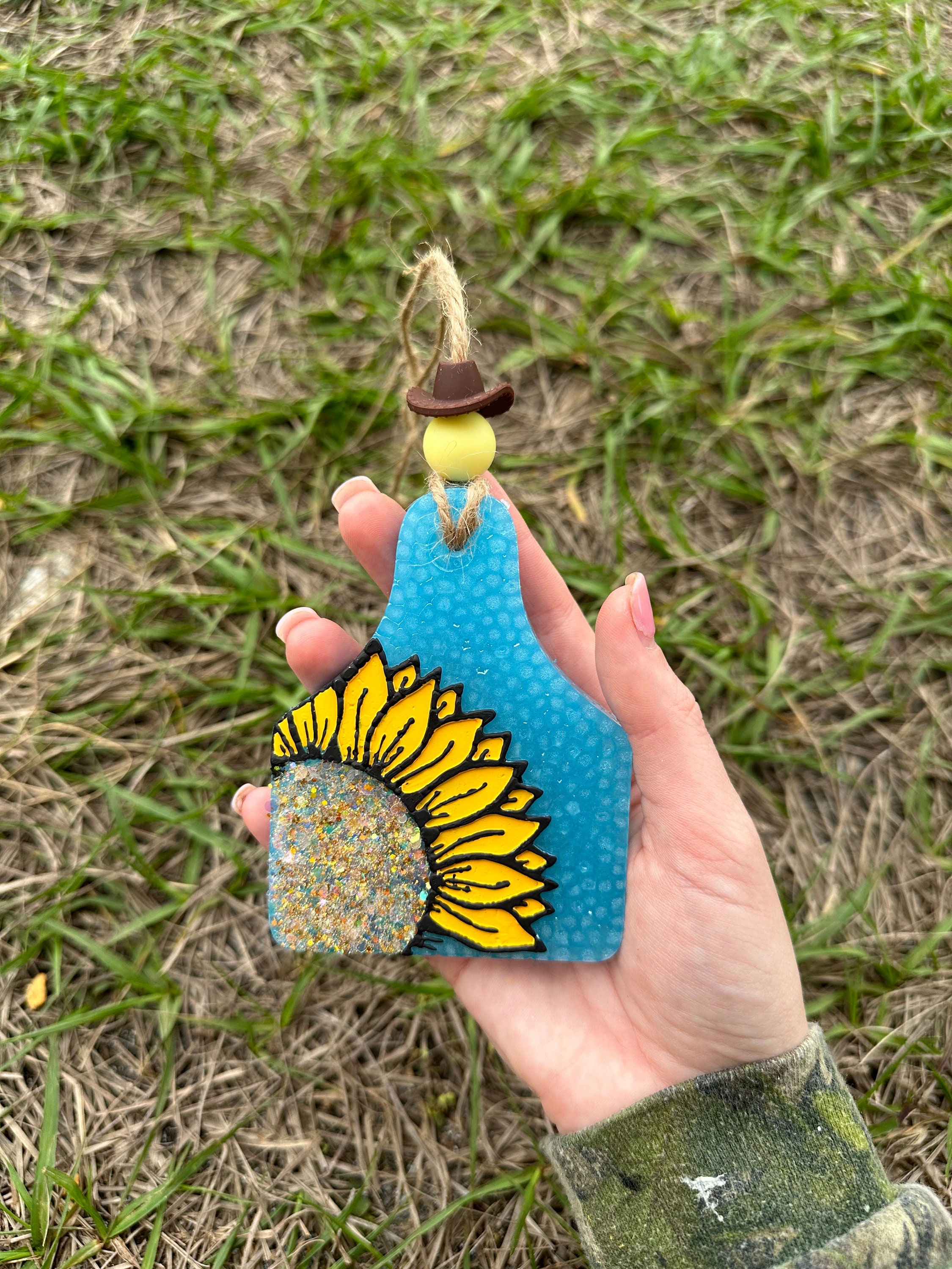Sunflower Cow Tag Freshie |car Scent| Air Freshener | Western Freshies ...