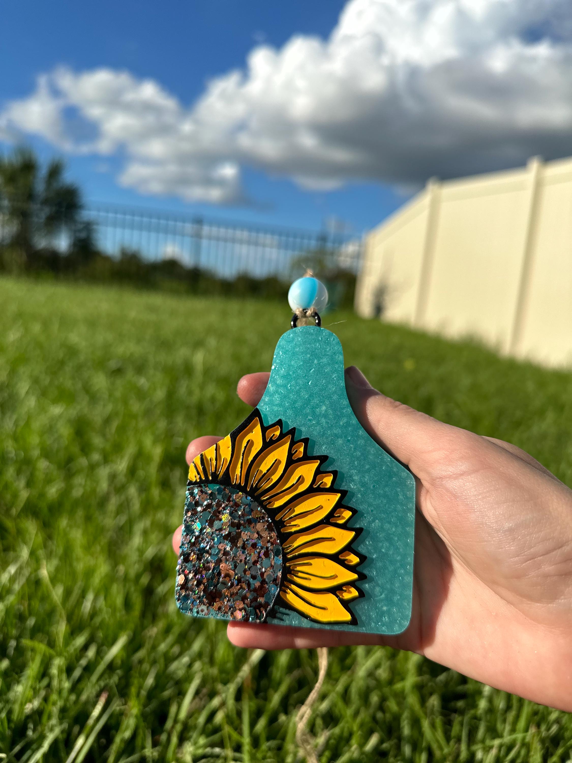Sunflower Cow Tag Freshie |car Scent| Air Freshener | Western Freshies ...