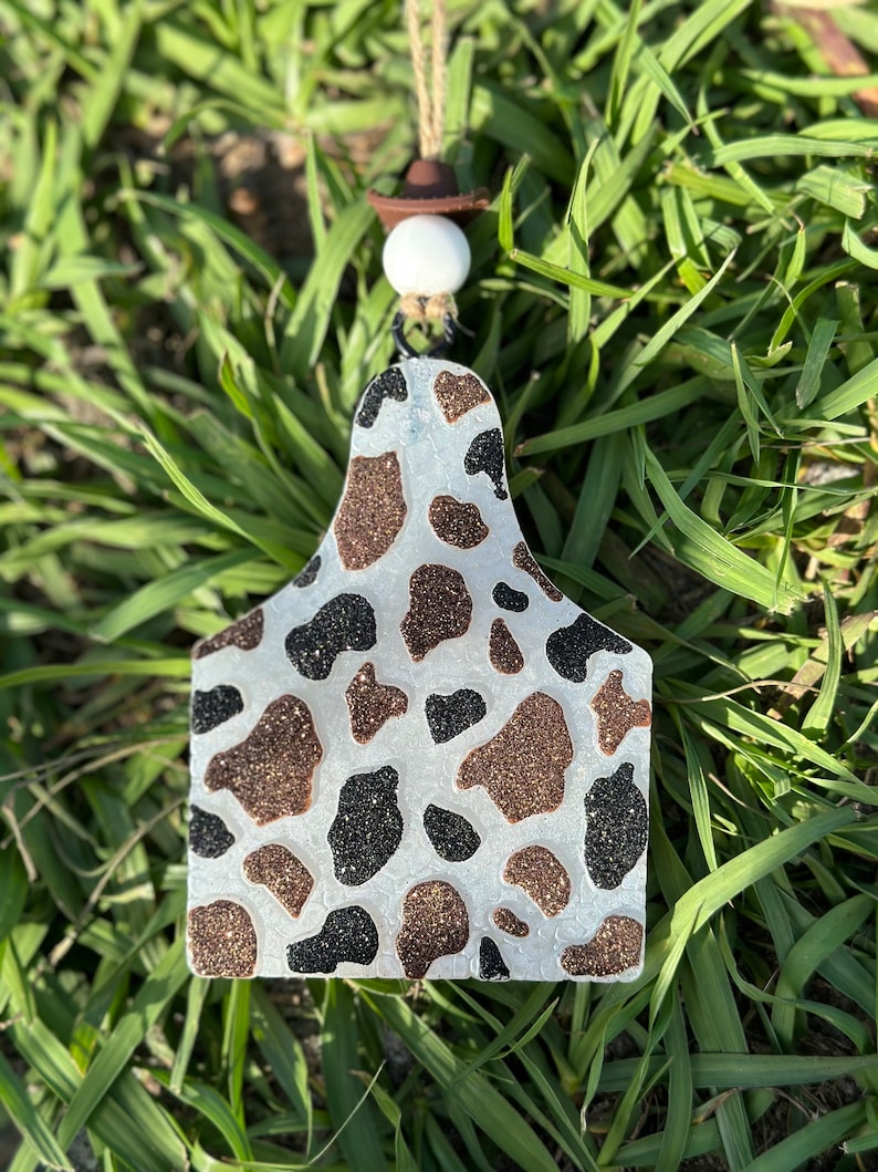 Cow Print Cow Tag Car Freshie: Rustic Aroma Bead Air Freshener - Etsy
