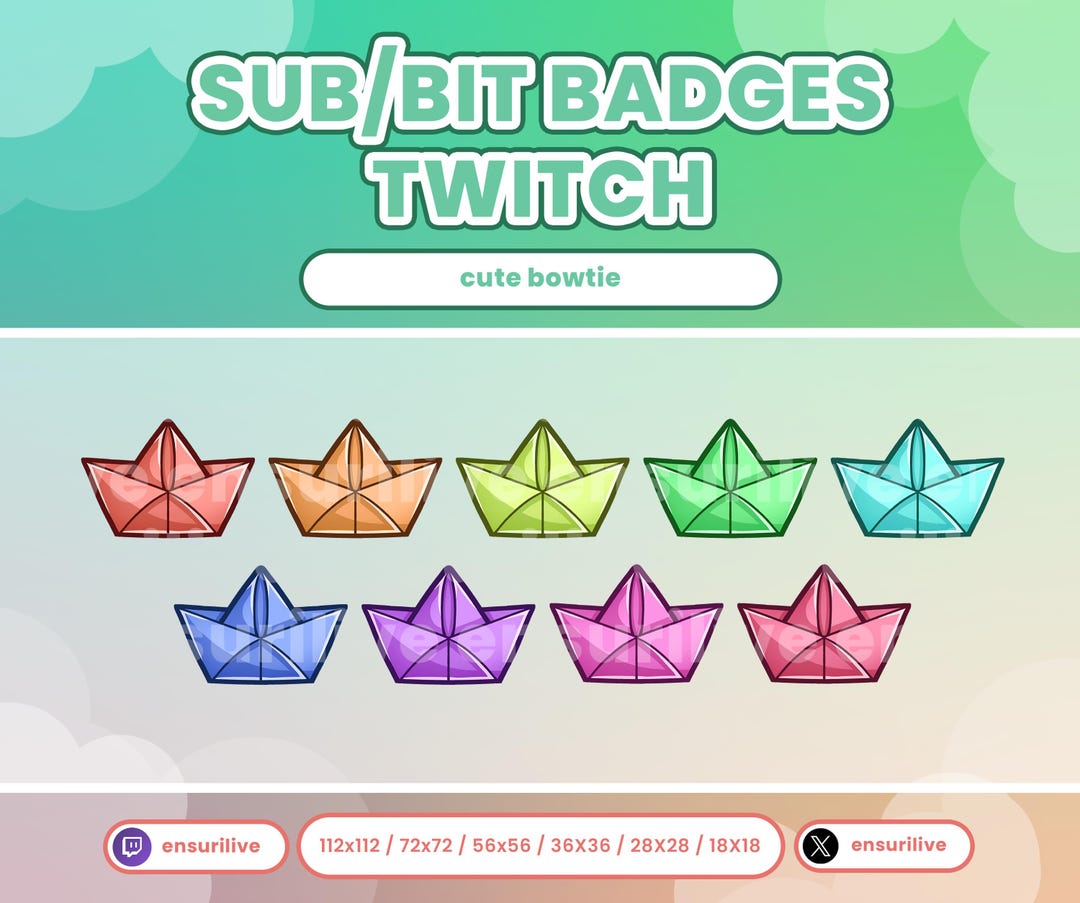 9x RAINBOW Paper Boat Origami Multicolor Folded | Twitch - Discord ...