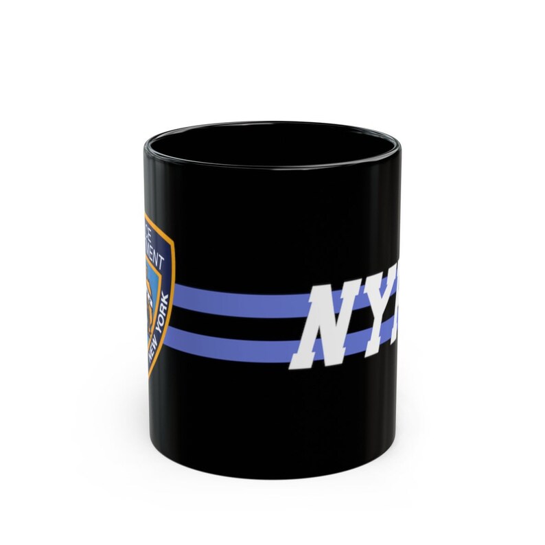 NYPD Stripe Police Department City of New York Black Mug 11oz, 15oz - Etsy