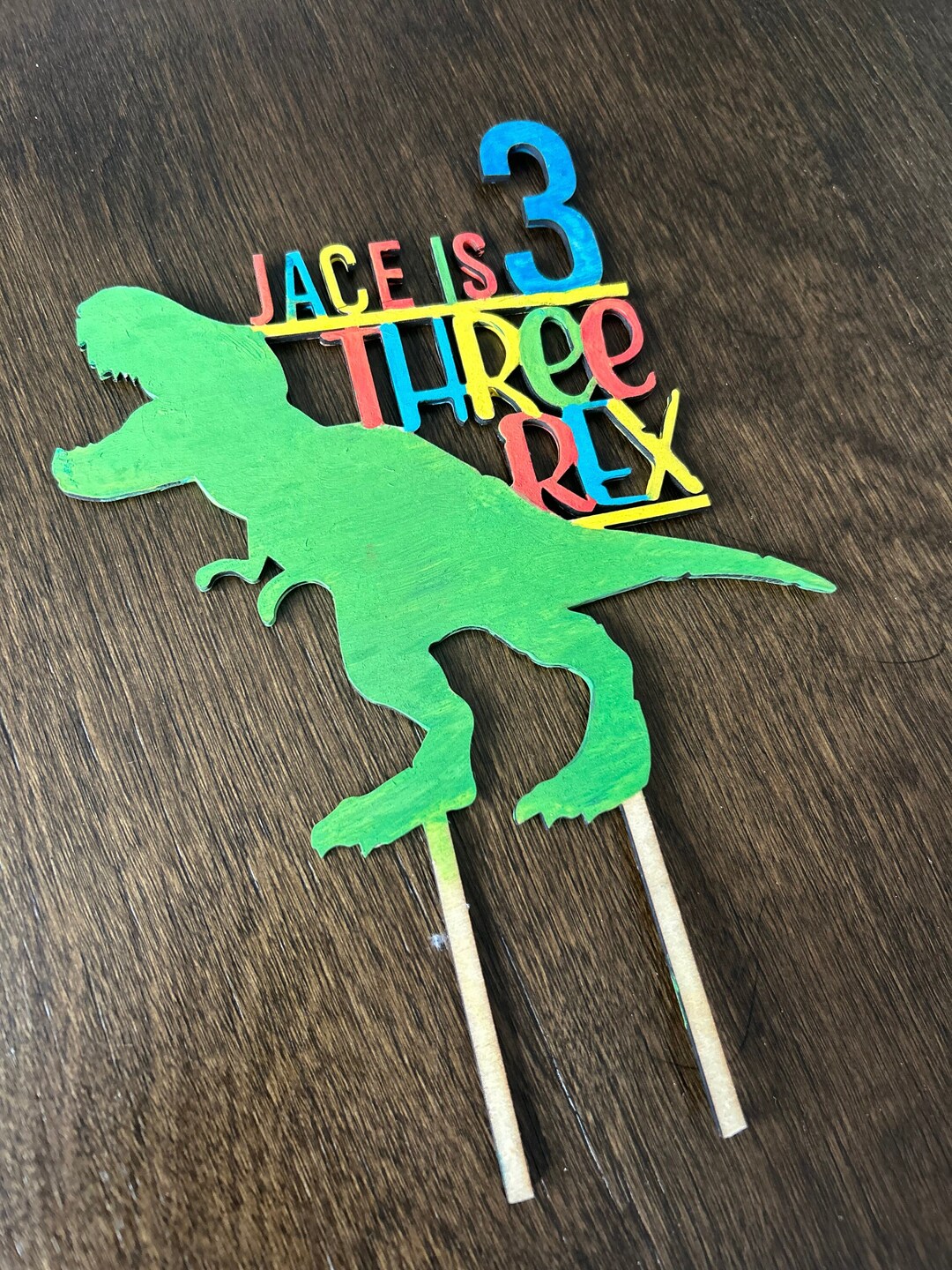Custom 1-layered Birthday Cake Topper - Unfinished Wood - Design Fee ...