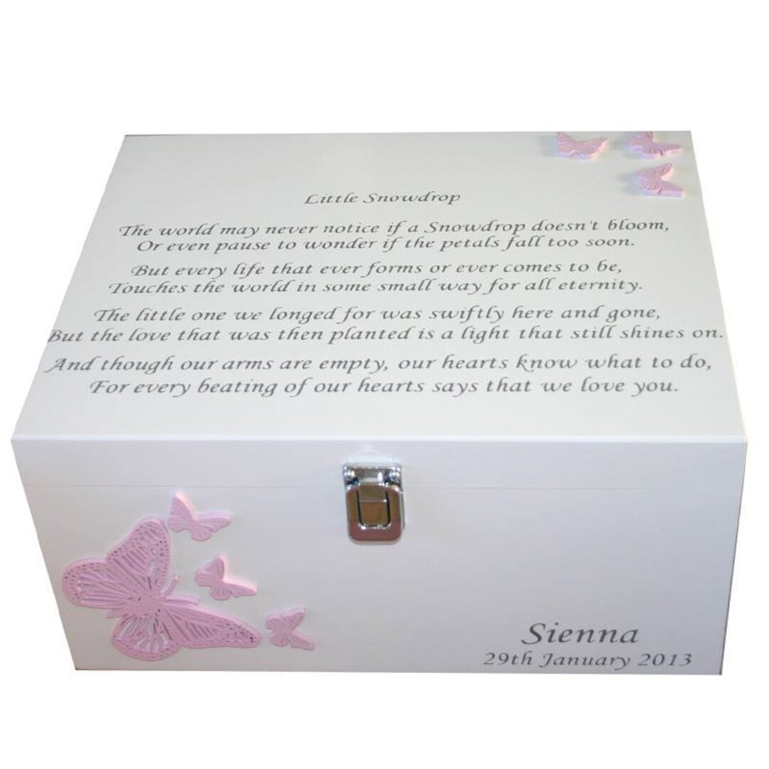 Footprints Poem in Loving Memory Keepsake and Memory Box / Keepsake Box ...