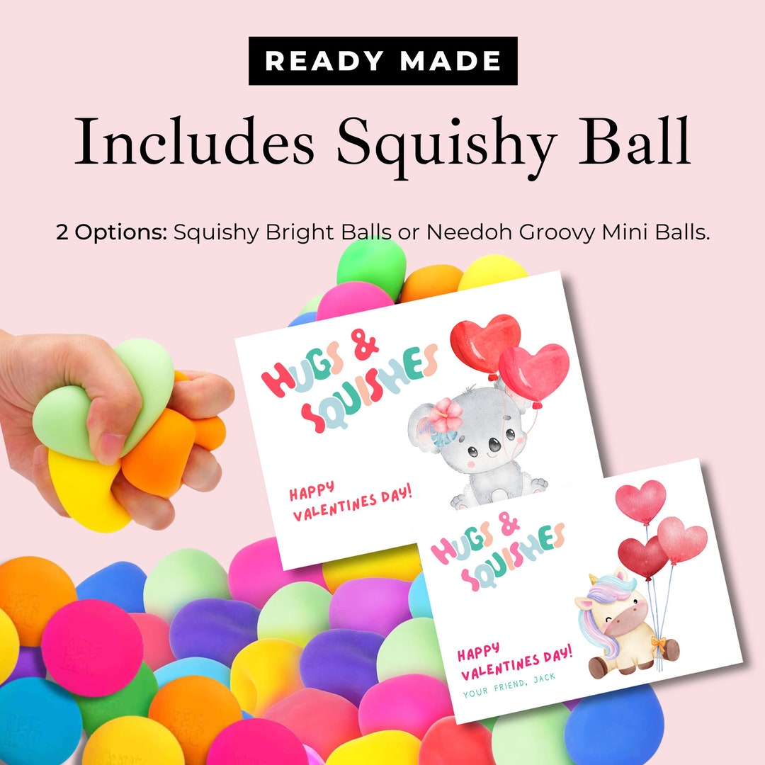 1-DAY SHIPPING Squish Ball Class Valentines Gift Needoh Stress Ball ...