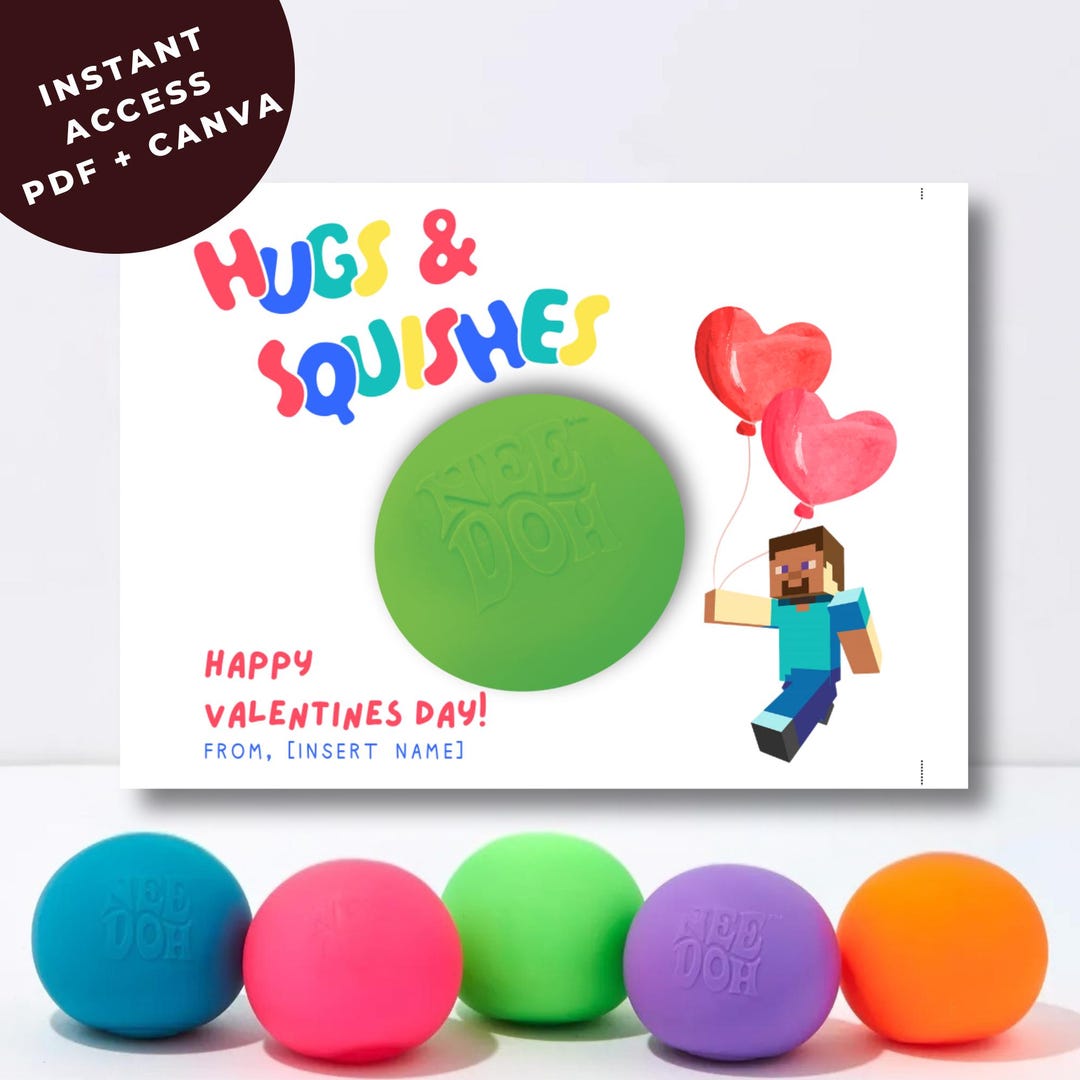 Minecraft Squish Ball Valentines Class Gift Exchange Squish Ball Needoh ...