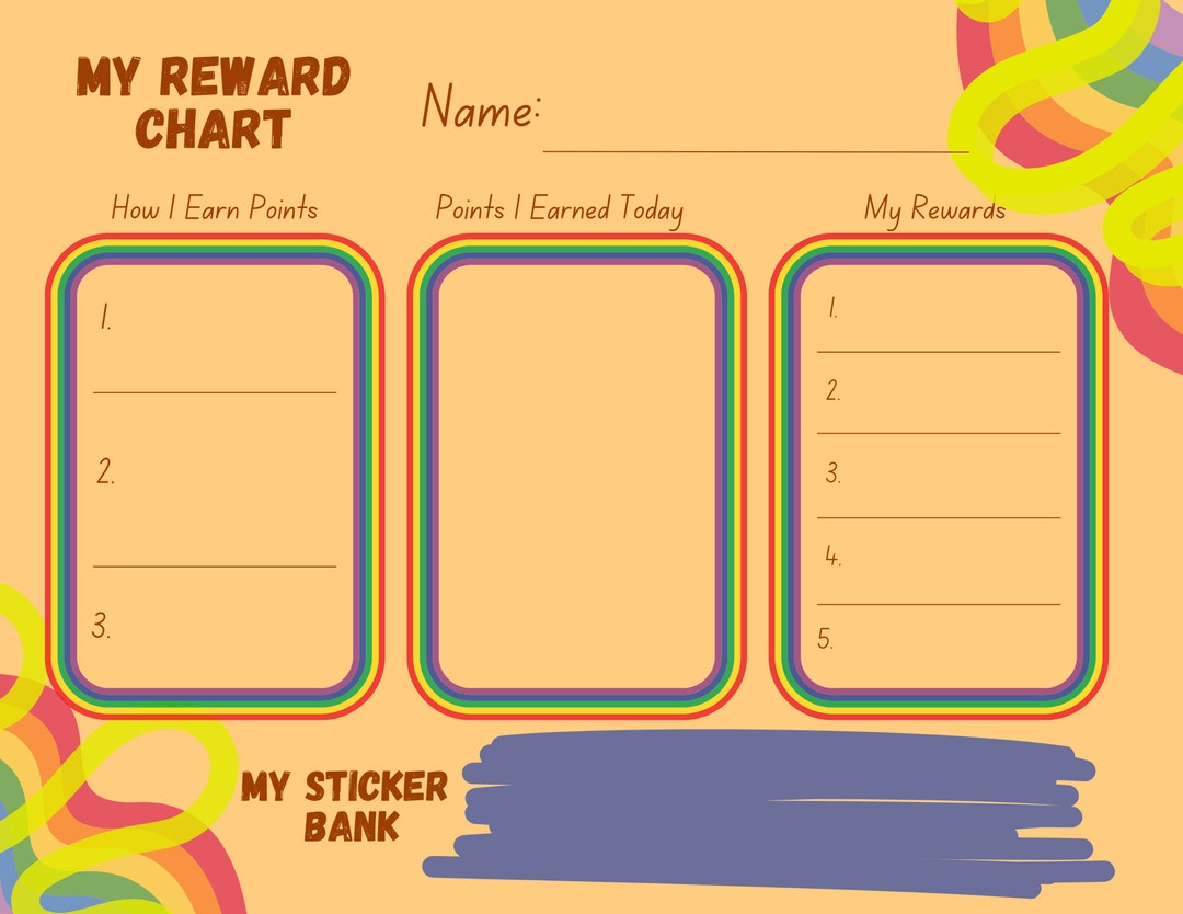Printable Children's Reward Chart - Etsy