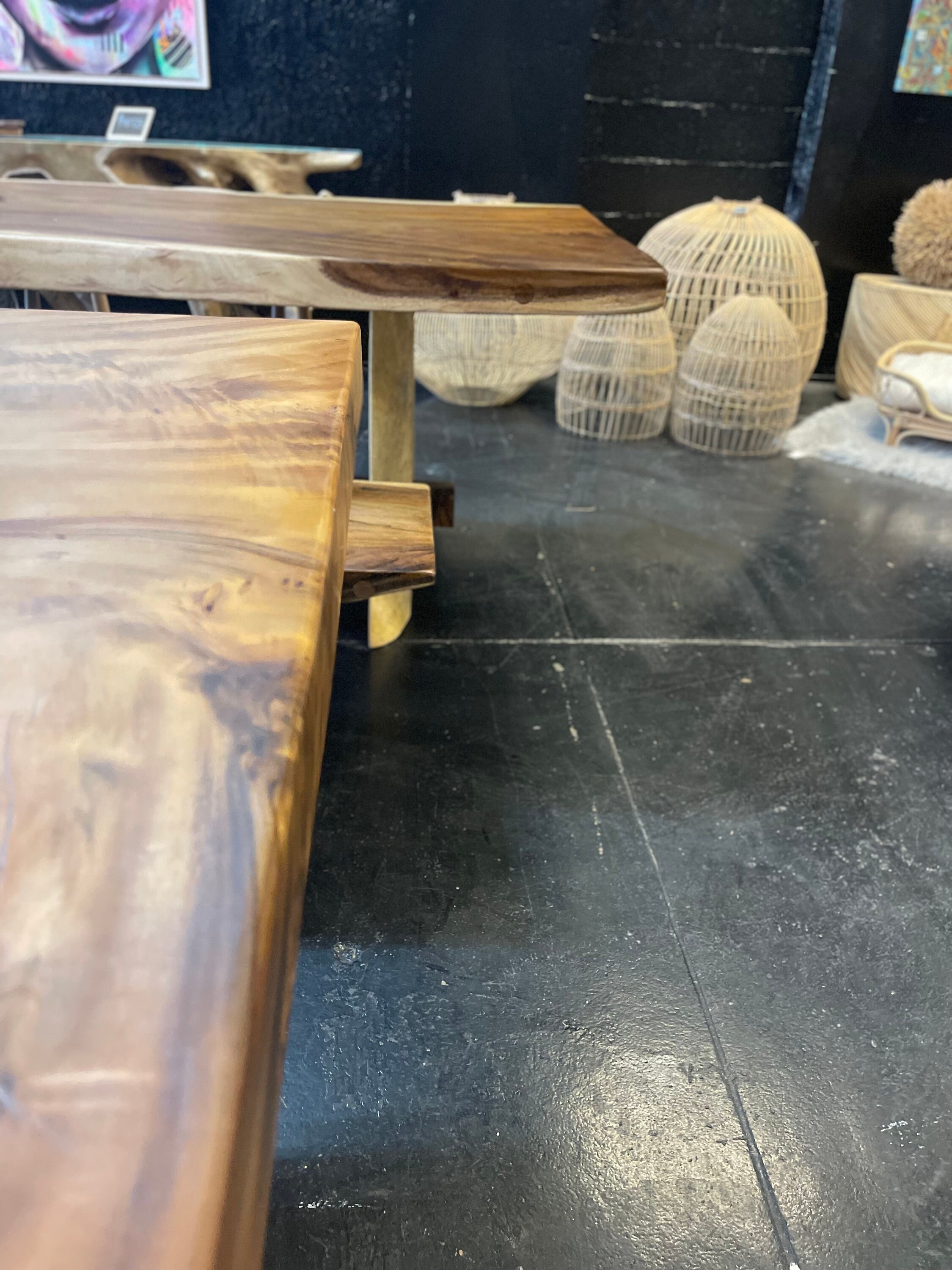 Handmade Teak Wood Dining Table, Custom Organic Design, Solid Wood ...