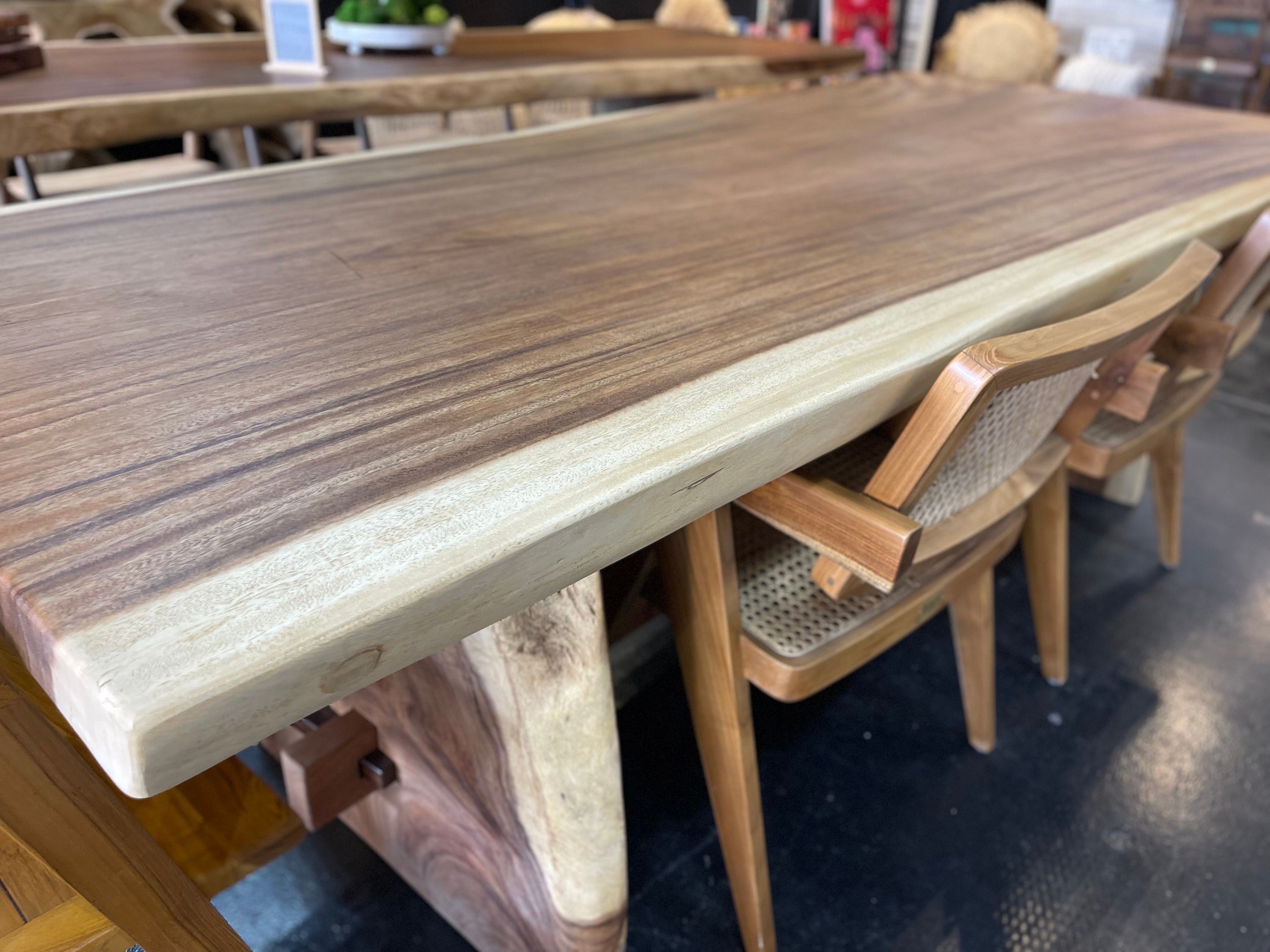 Handmade Teak Wood Dining Table, Custom Organic Design, Solid Wood ...