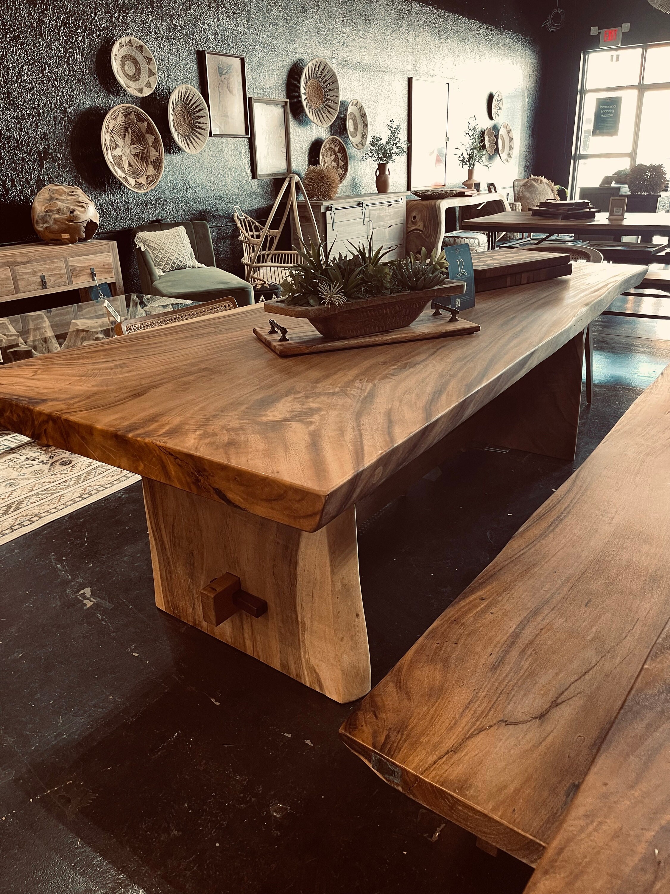 Indonesian Sugar Wood Table, Living Edge Table, Live Edge Desk, Wood Desk, Rustic Table, Outdoor ...