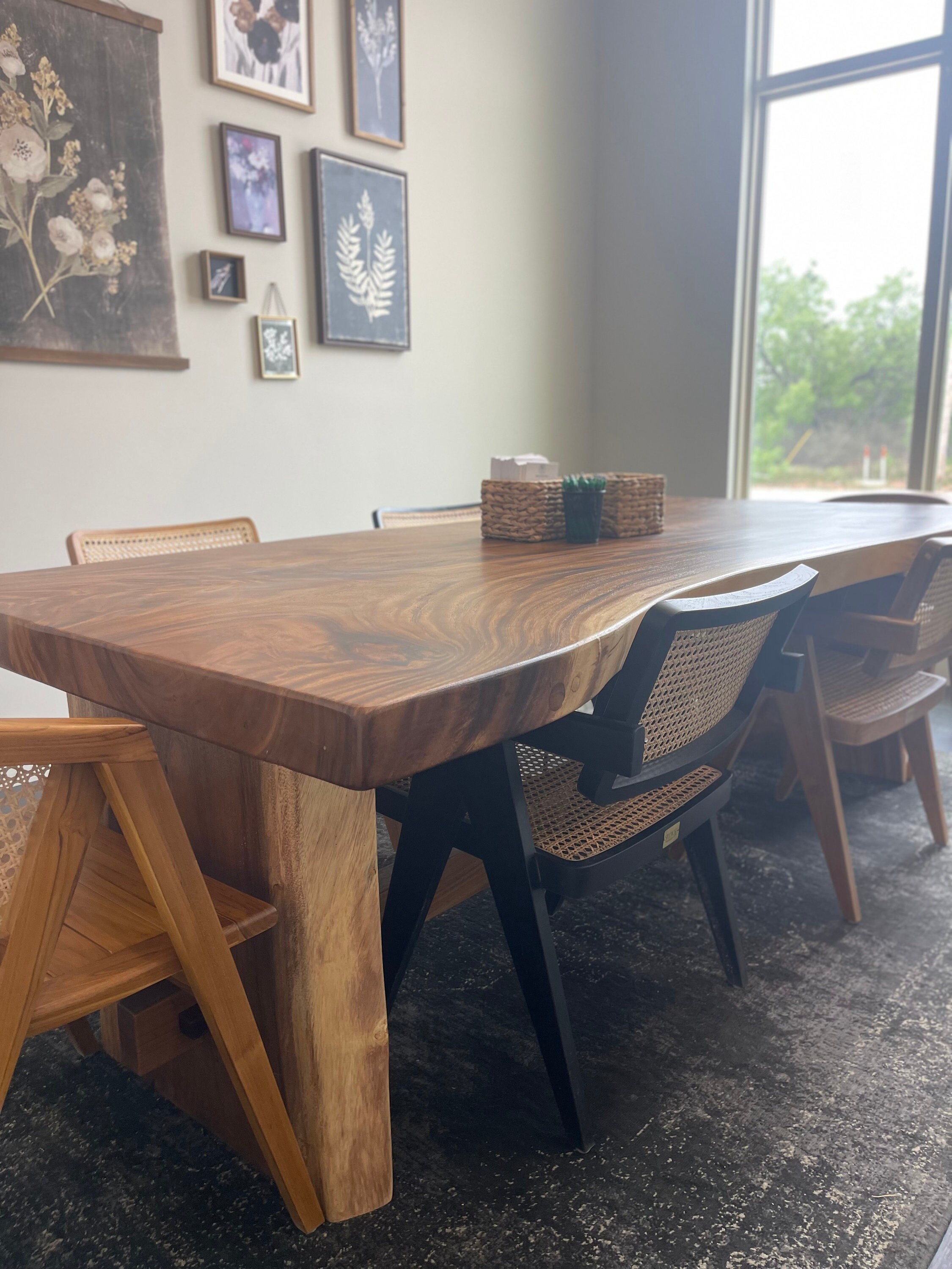 Handmade Teak Wood Dining Table, Custom Organic Design, Solid Wood ...