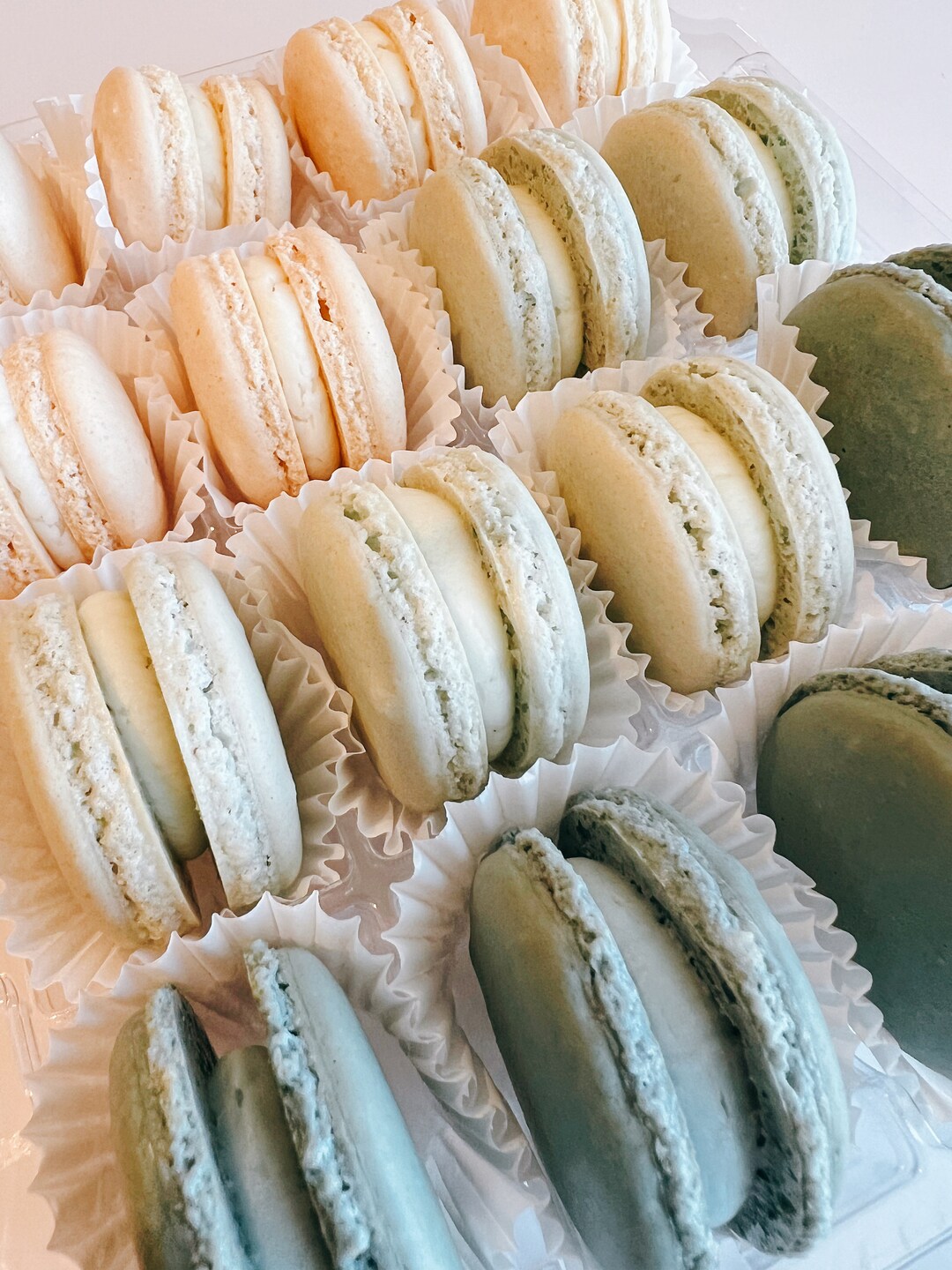 Dusty Blue Ombre French Macaron Set 16 Luxury Event Favors, Small ...