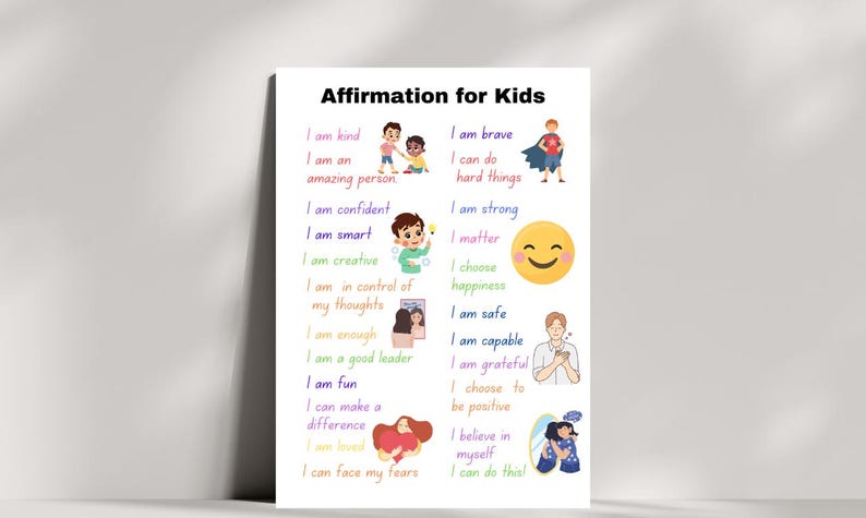 Positive Kids Affirmations Printable, Affirmation Card, Kids ...