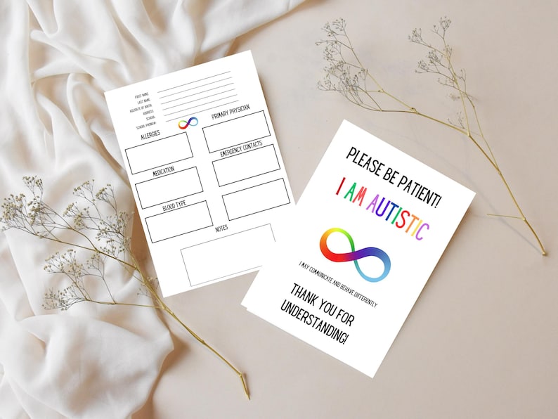 Autism ID Card, Autism Card, Autism Medical Card, Autism Alert Card ...