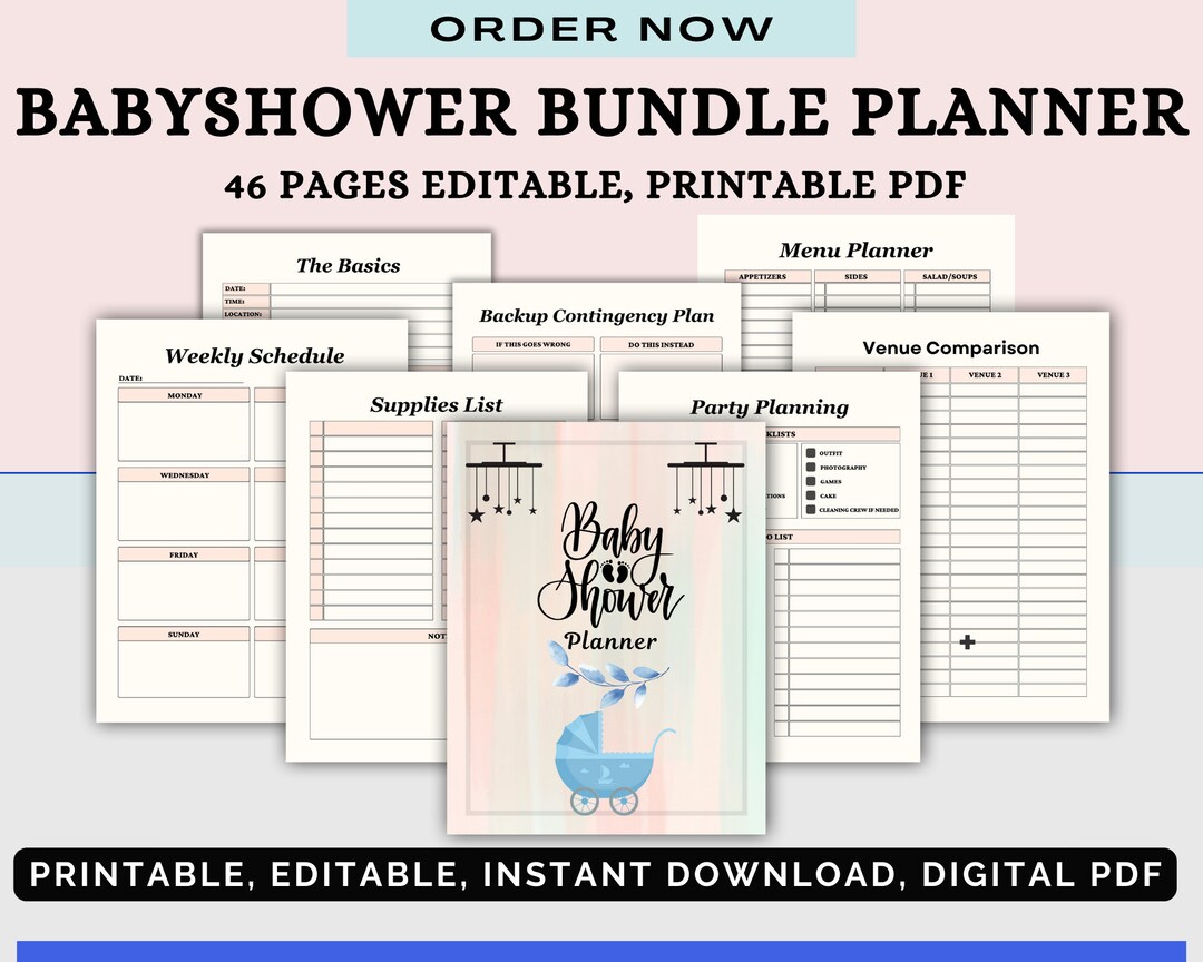 Ultimate Baby Shower Organizer Bundle: Planner, Journal, and Photo ...