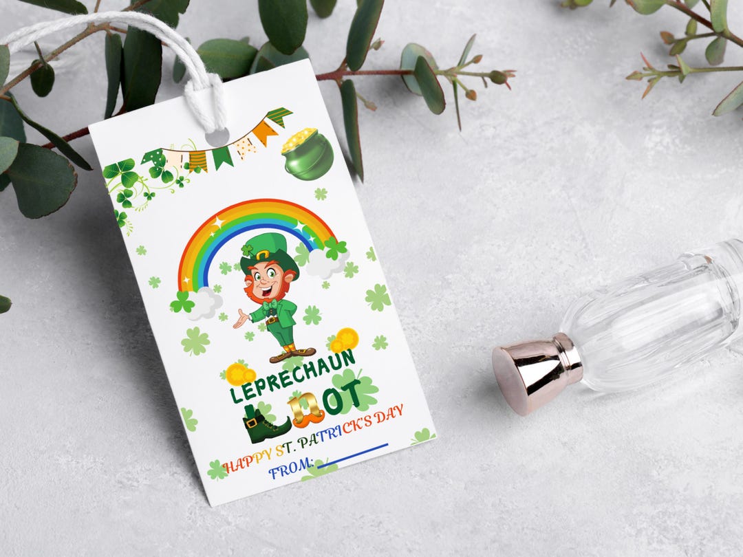 St. Patrick's Day Leprechaun Gift Tag, St Patrick's Day Classroom Treat ...