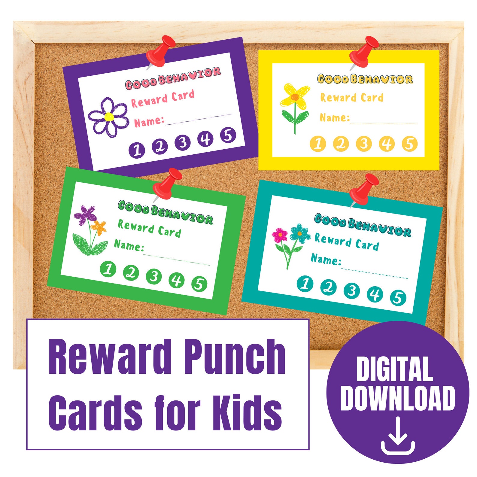 Bright Behavior Reward Punch Card for Kids - Encourage Good Habits! - Etsy