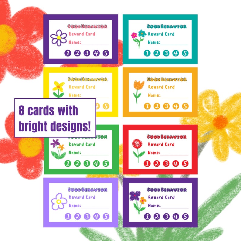 Bright Behavior Reward Punch Card for Kids - Encourage Good Habits! - Etsy