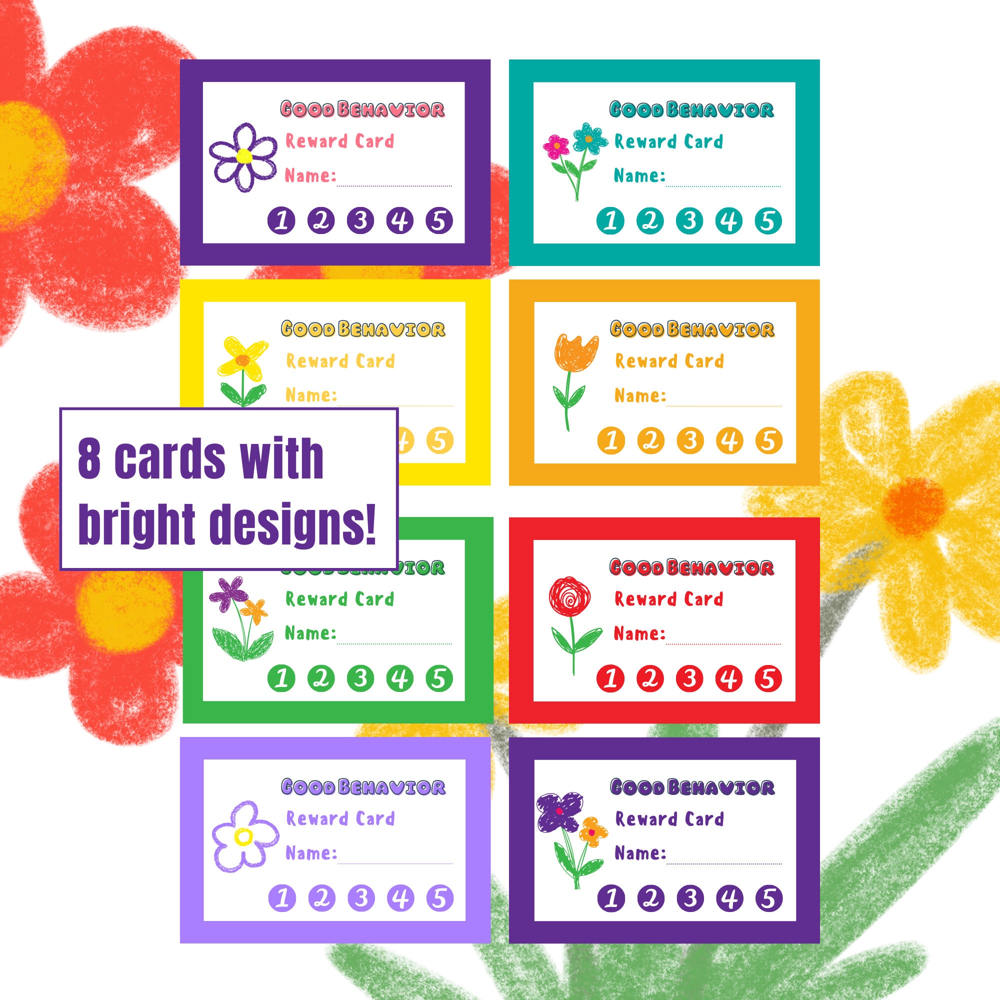 Bright Behavior Reward Punch Card for Kids - Encourage Good Habits! - Etsy
