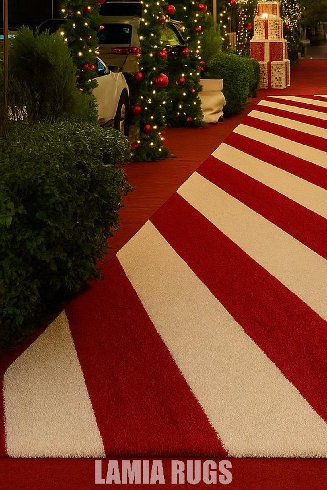 Candy Cane Stripe Christmas Runner Rug – Hand Tufted Holiday Hallway ...