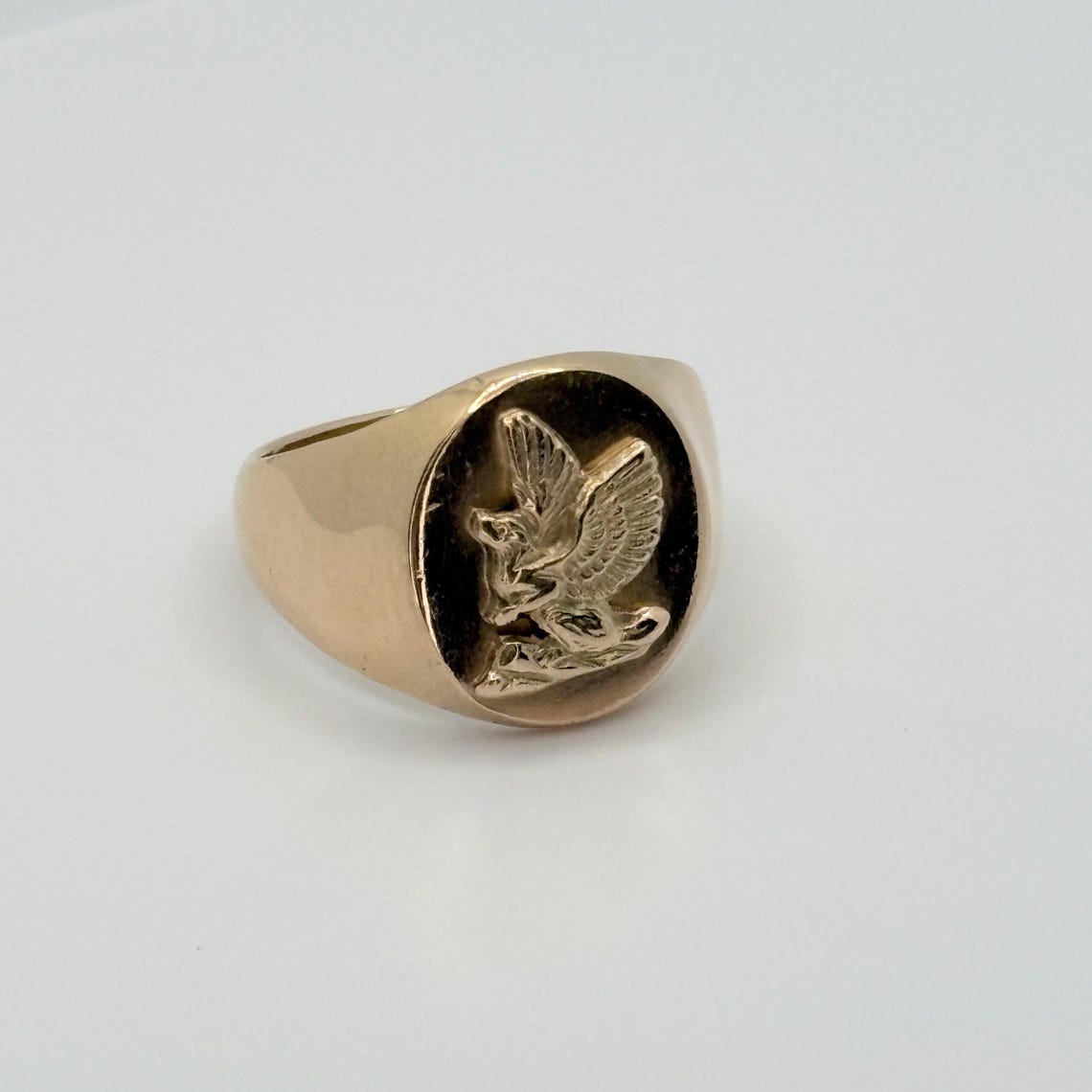 Vintage 10kt Gold 'winged Beaver' Signet Ring - Avon Old Farms - Size 8 ...