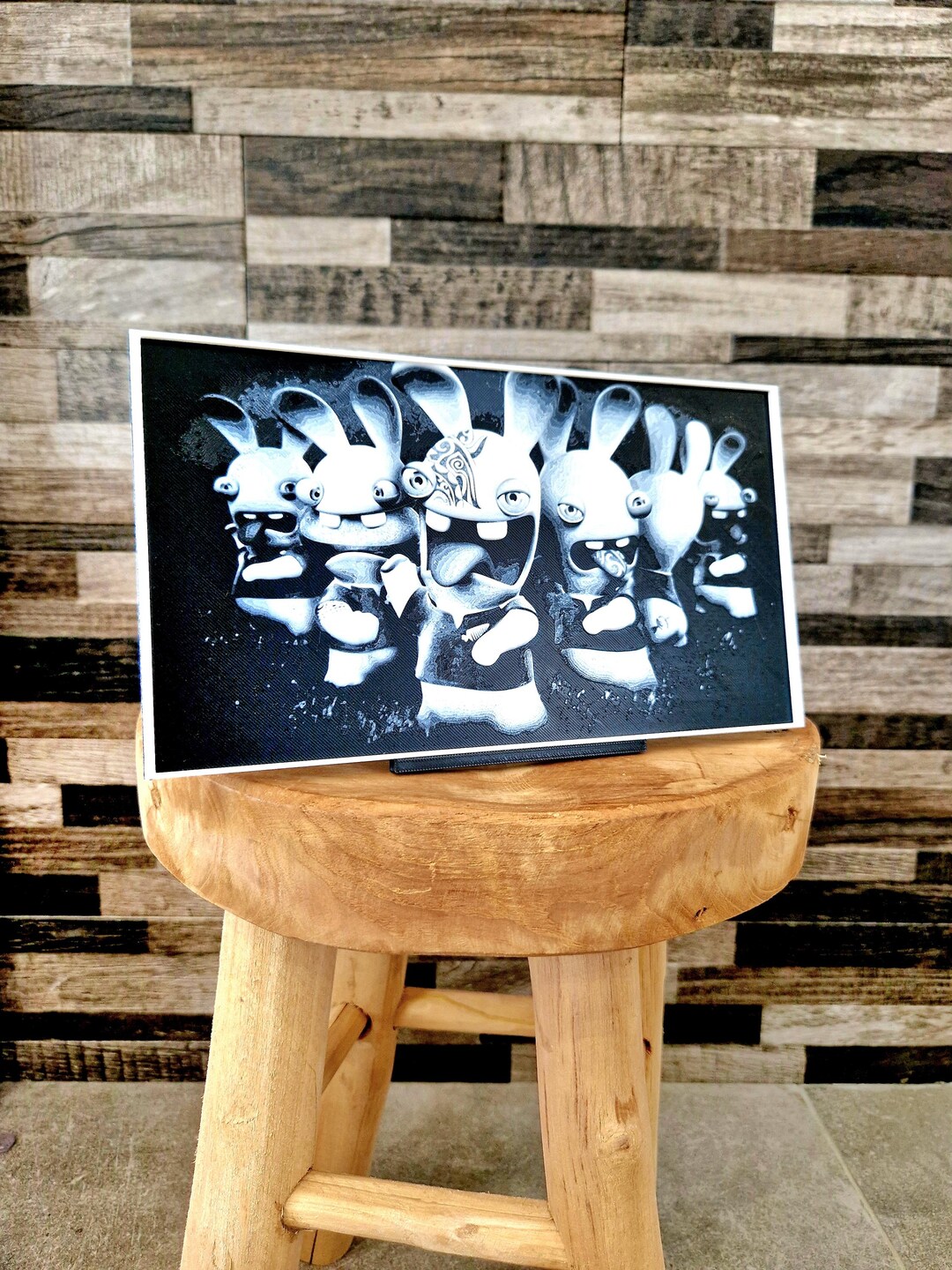 Painting of rabbids Made in Relief in 3D Printing image / Poster ...