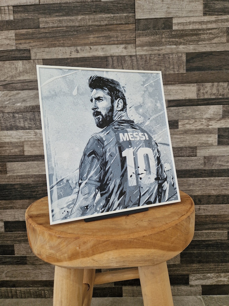 Painting by Lionel MESSI Made in Relief Using 3D Printing - Etsy