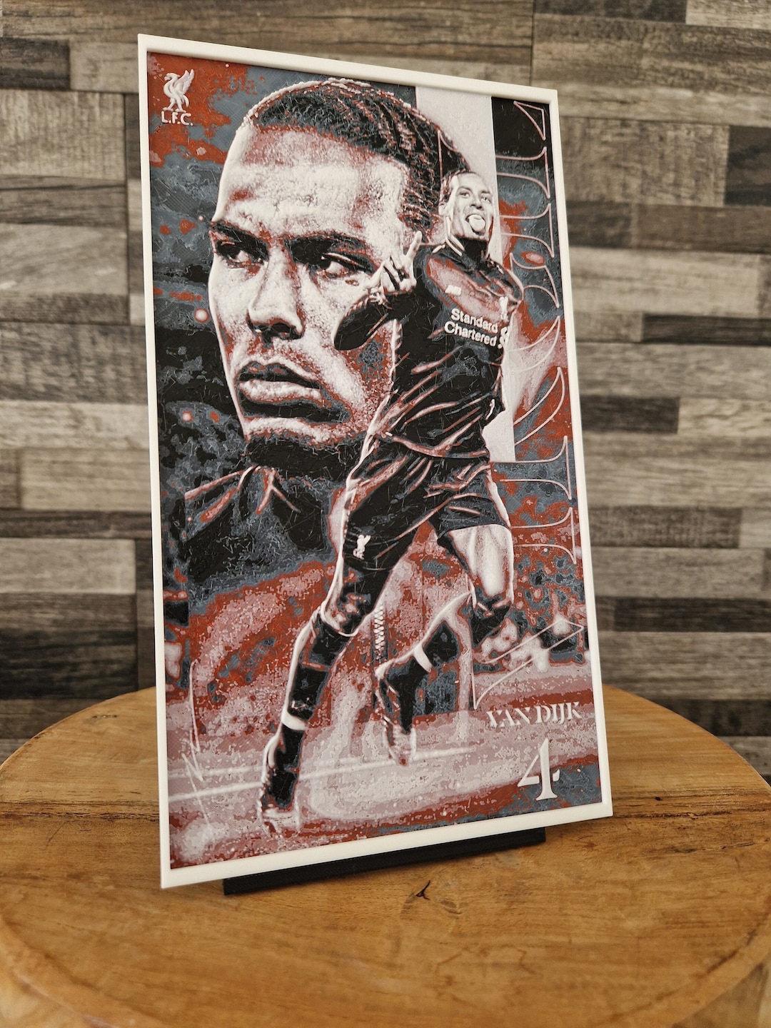 Painting by Virgil Van Dijk Liverpool Made in Relief in 3D Printing ...