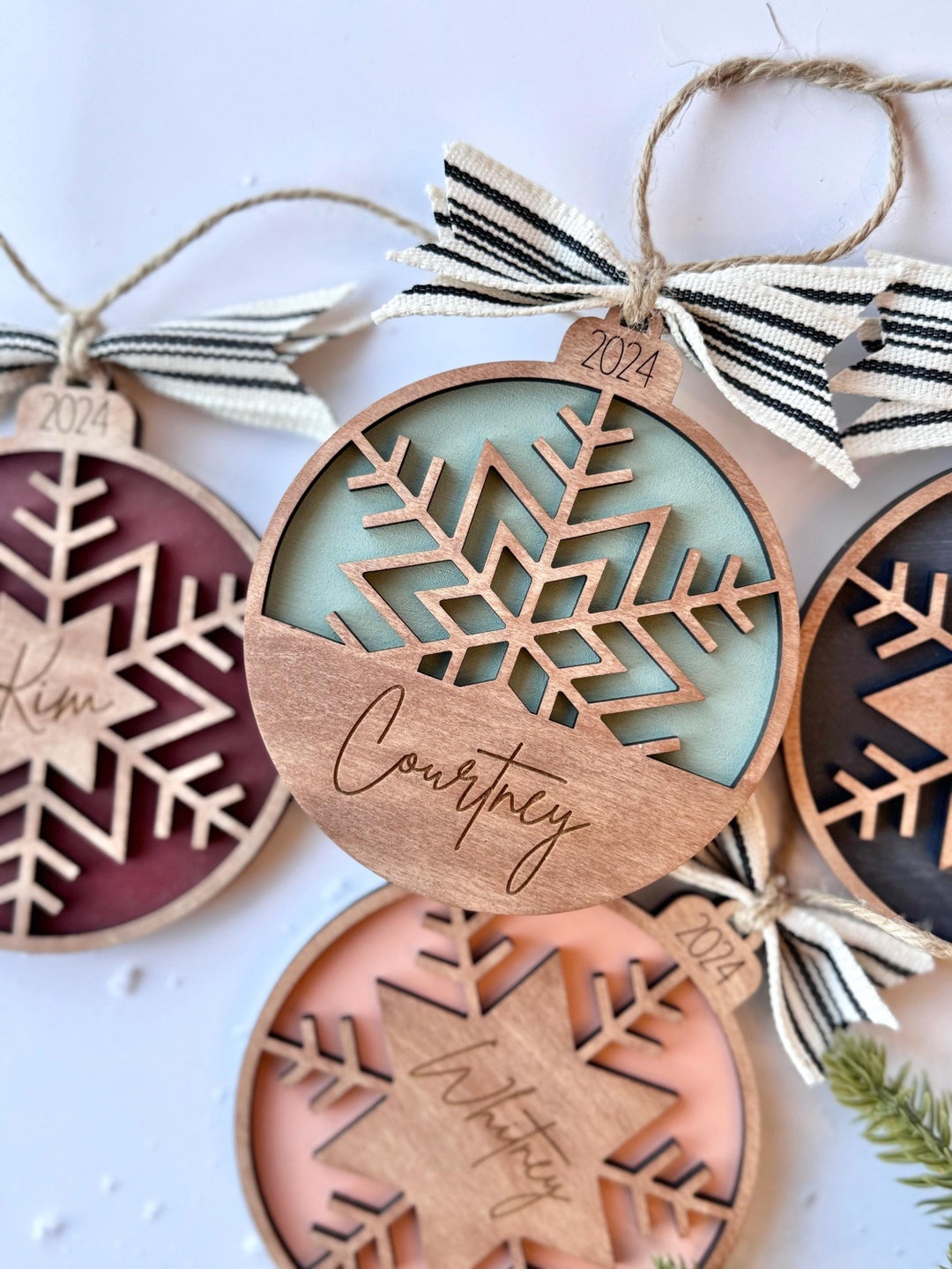 Wooden Personalized Snowflake Christmas Ornament, Personalized ...