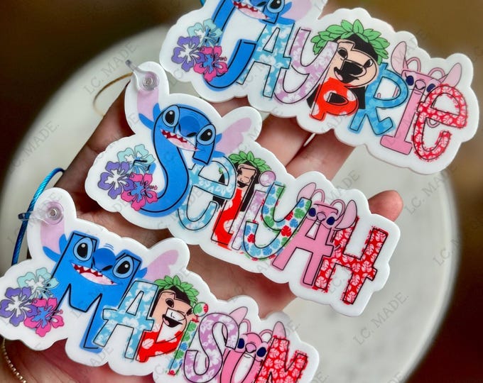 Stitch Inspired Backpack Tag, Stitch Keychain, Luggage Tag, Girl, Boy ...