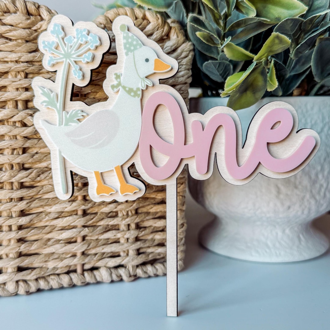Silly Goose Cake Topper, One Silly Goose Birthday Cake Topper, Custom ...