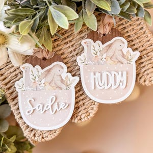 Easter Basket Name Tags, Personalized Easter Basket Tags, Bunny Easter ...