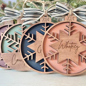 Wooden Personalized Snowflake Christmas Ornament, Personalized ...
