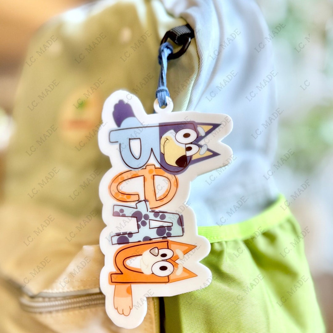 Bluey Inspired Bag Tag, Keychain, Luggage Tag, Girl, Boy, Backpack Tag ...