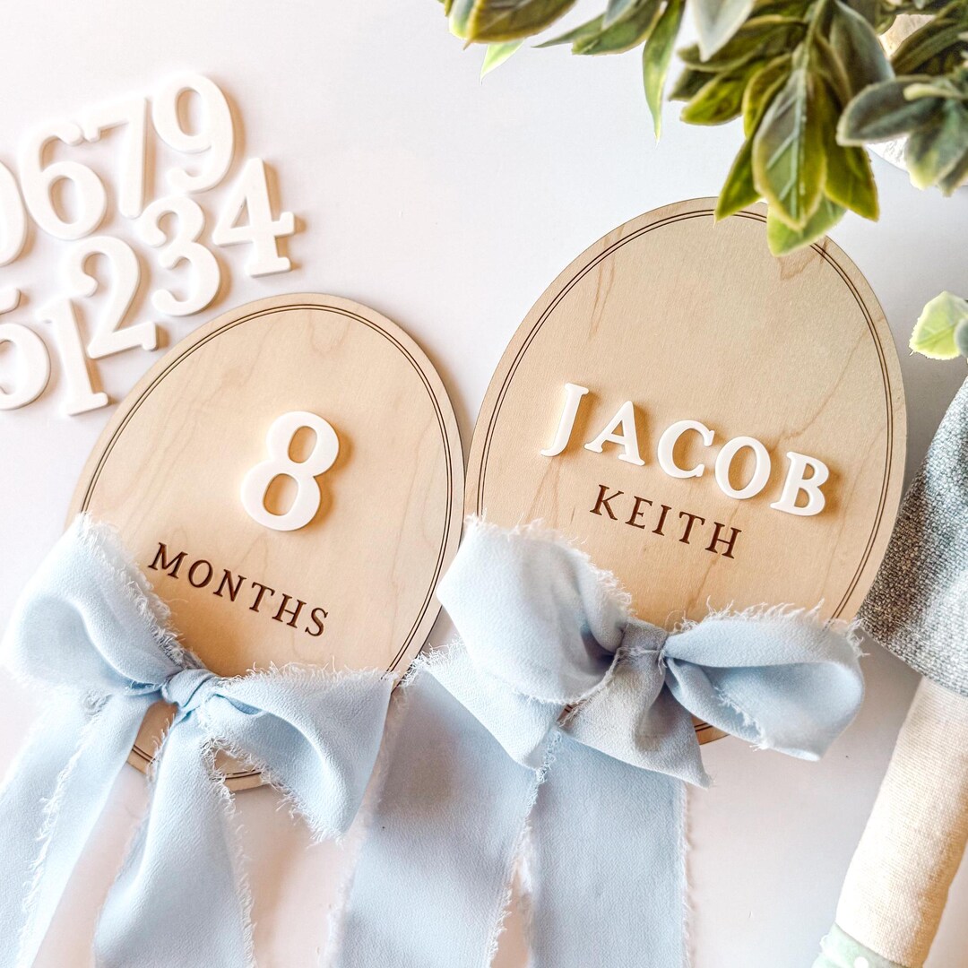 Baby Boy Hospital Name Sign, Baby Monthly Milestones, Hospital Baby ...