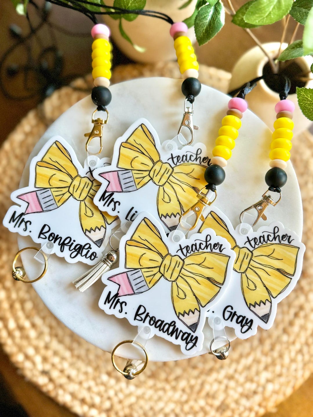 Personalized Teacher Lanyard, Teacher Bow Lanyard, Teacher Appreciation ...