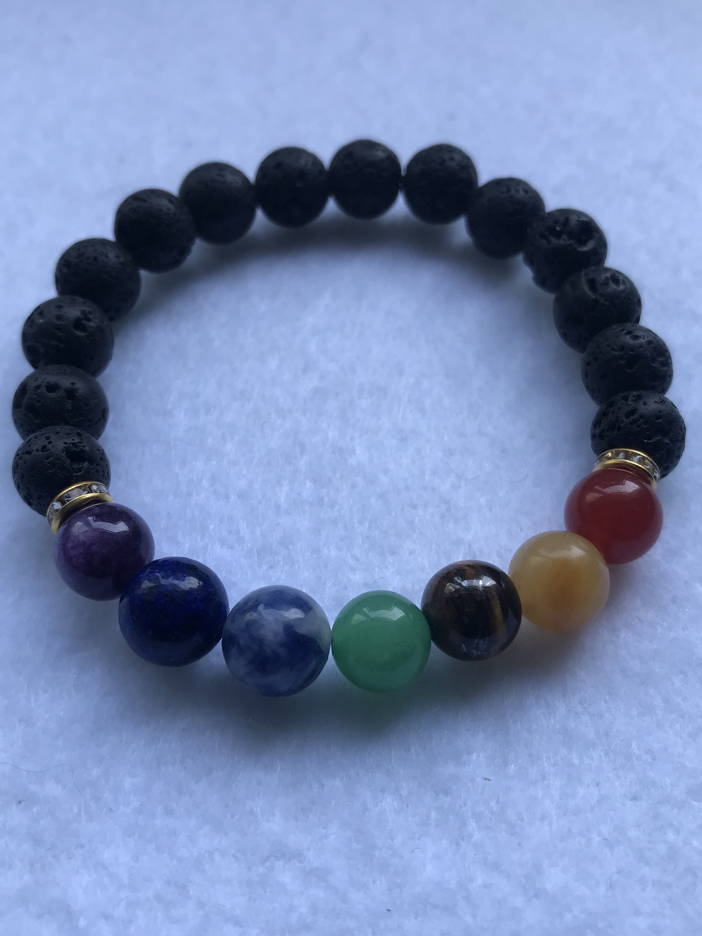 Black Lava Seven Chakra Healing Braceket Yoga Positive Energy Bracelets ...