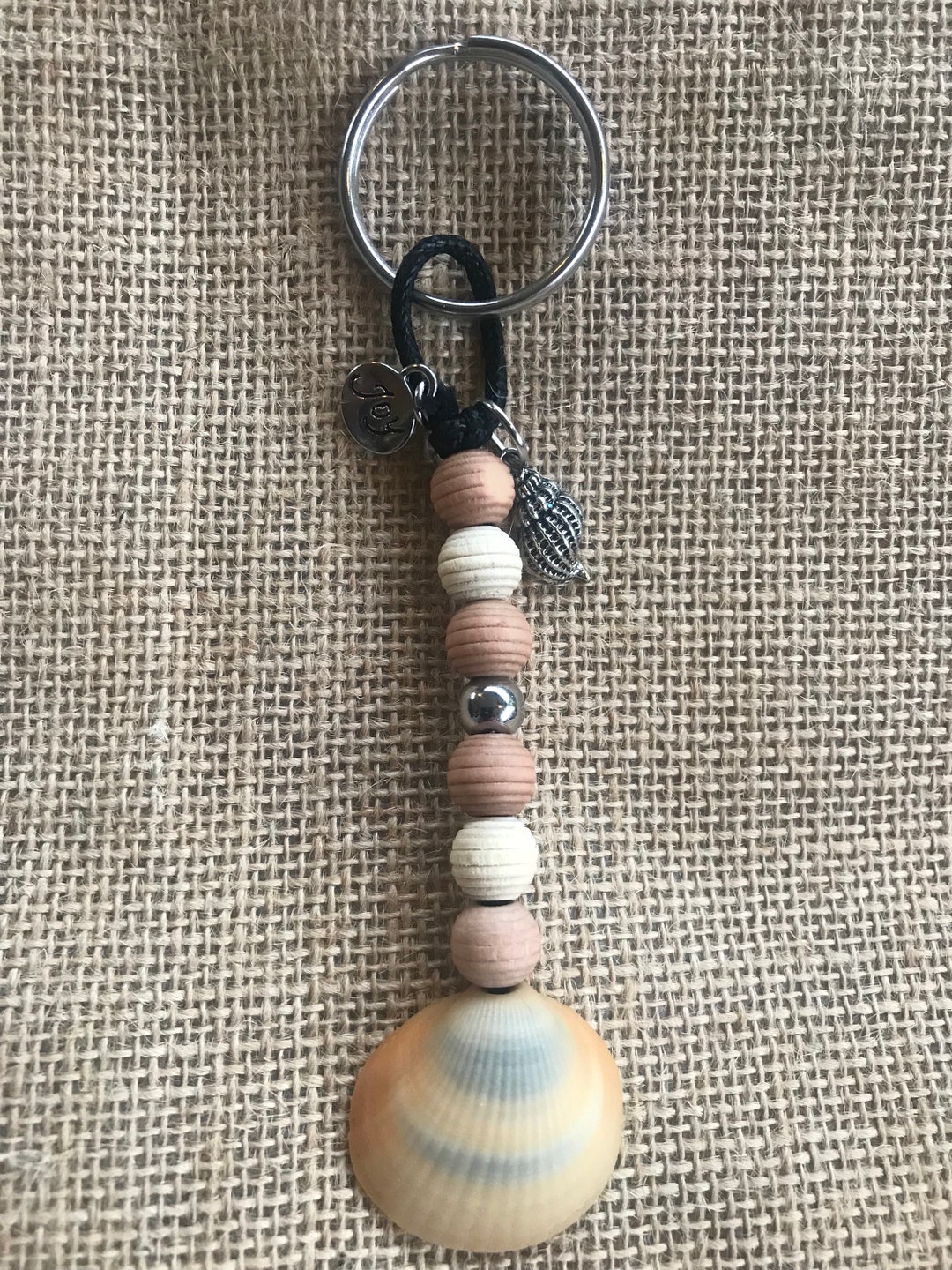 Seashell Keychain, Beach Keyring, Handmade Key Holder, Seashell Charm ...