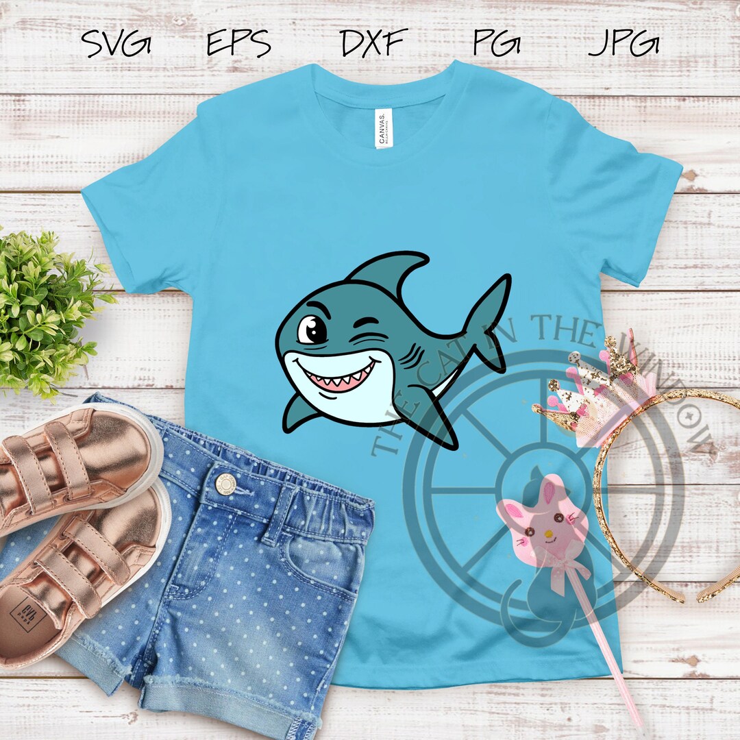 Winking Shark SVG Shirt Design Lyered SVG Cut File - Etsy