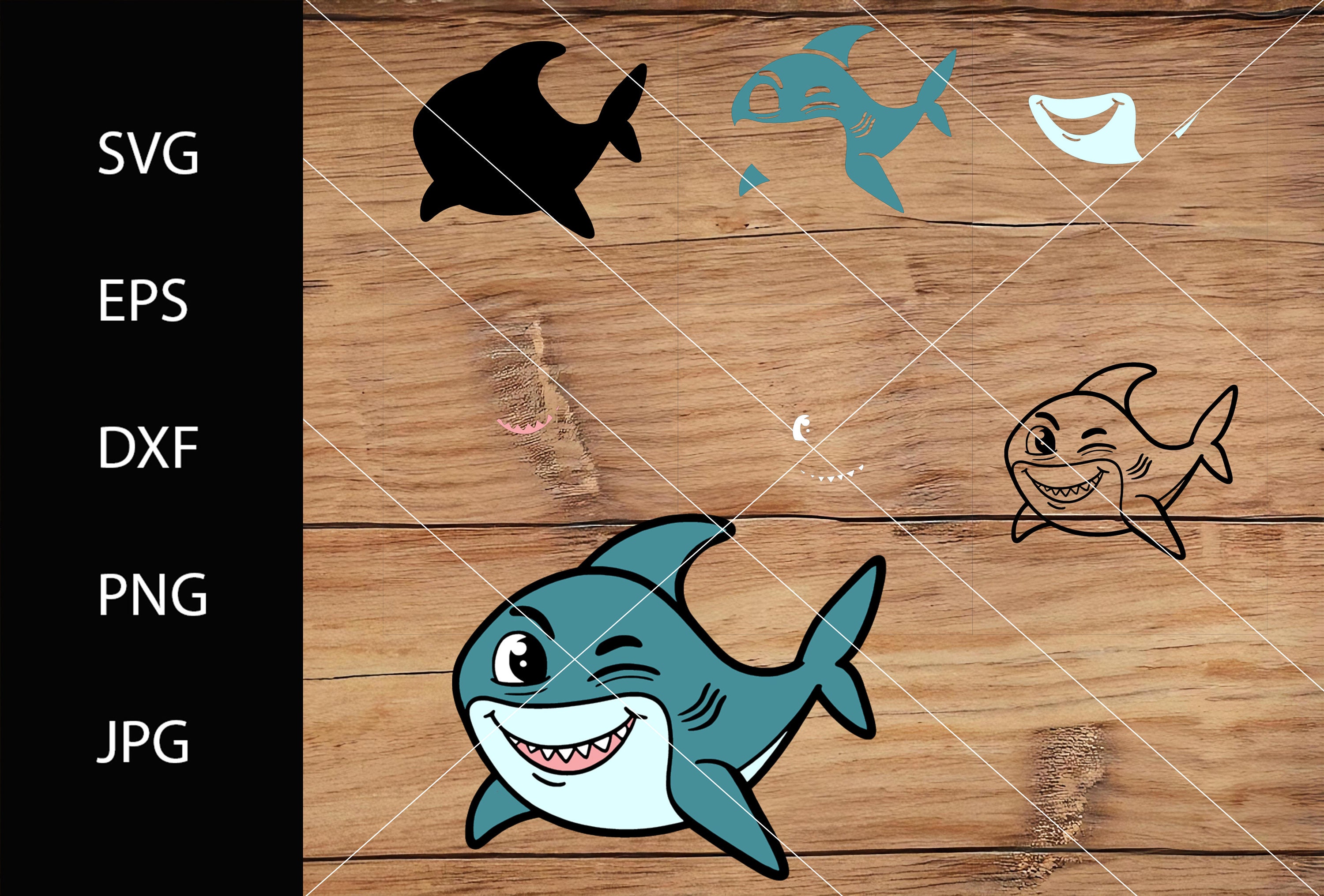 Winking Shark SVG Shirt Design Lyered SVG Cut File - Etsy