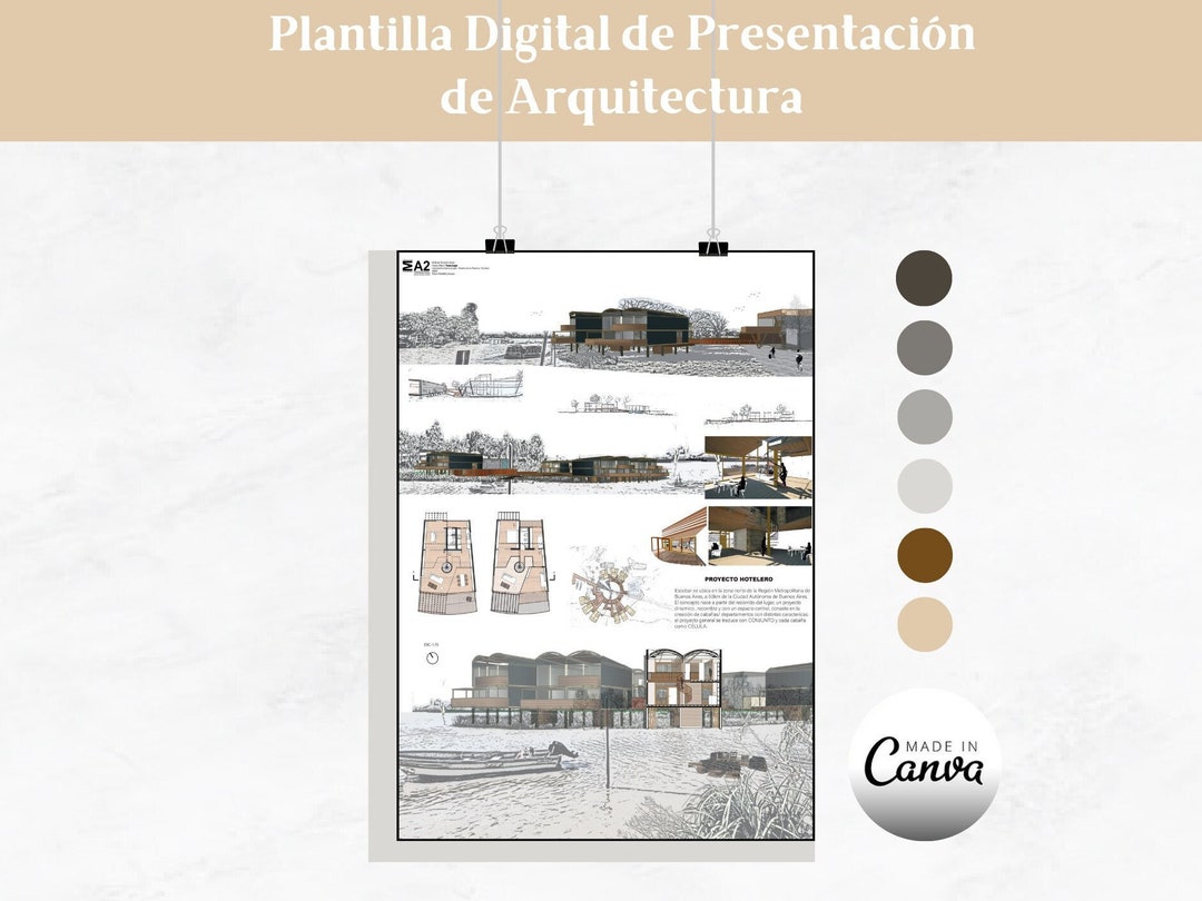 Architecture Sheet Presentation Template in Canva / Editable Template ...