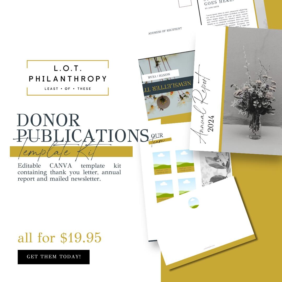 Editable Annual Report, Thank You Note, and Newsletter Template Kit - Etsy