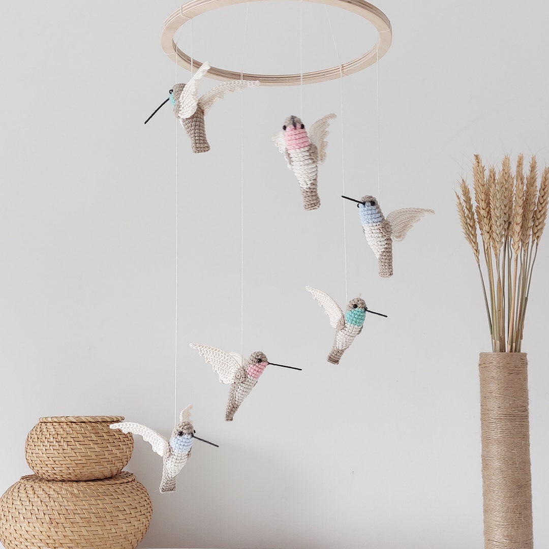 Hummingbirds Baby Mobile, Birds Nursery Mobile - Etsy