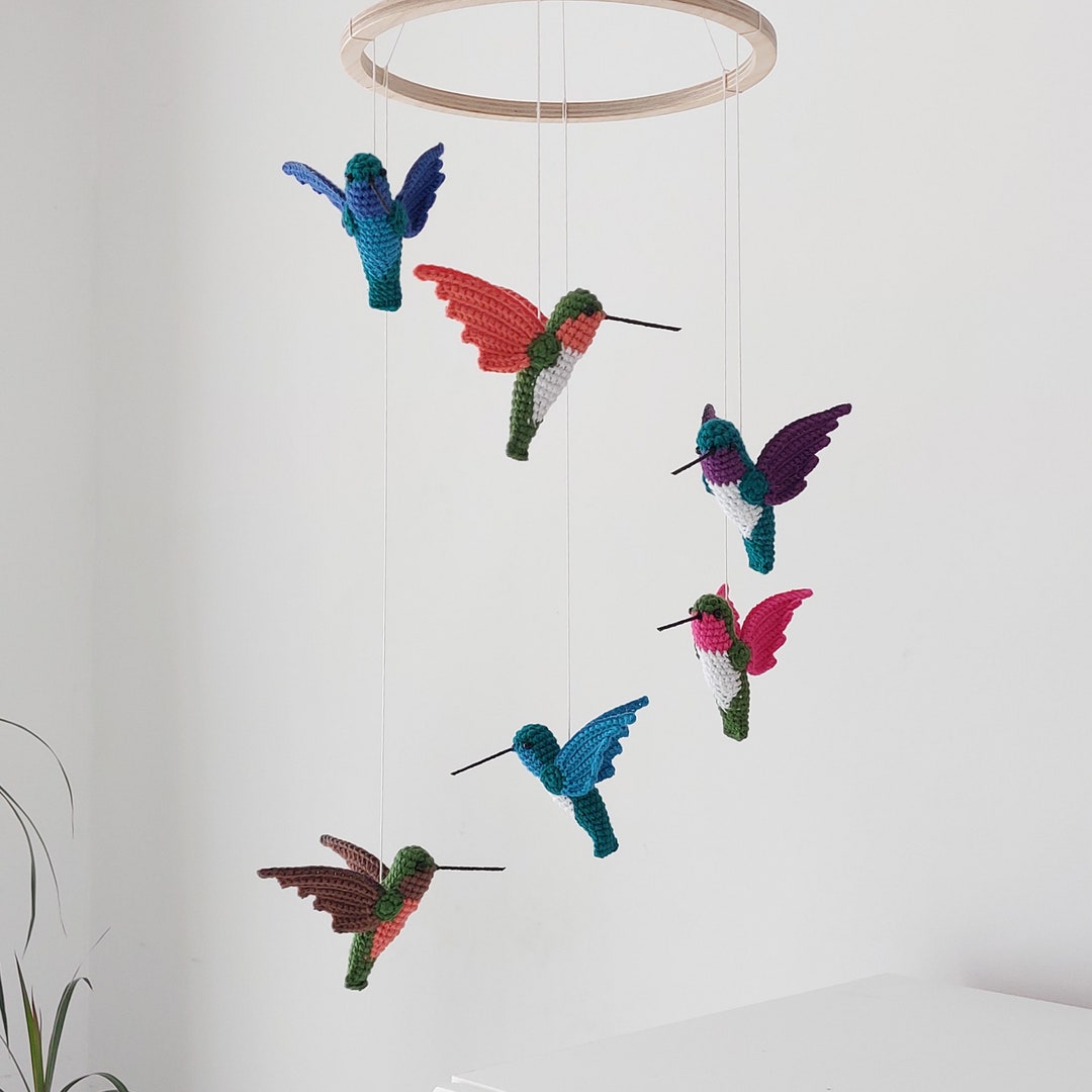 Hummingbirds Baby Mobile, Birds Nursery Mobile - Etsy