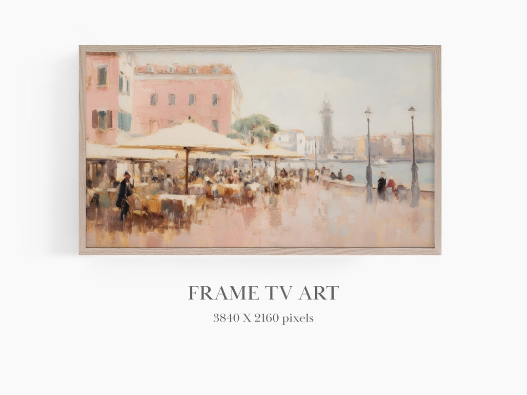 Pastel Landscape for Frame TV, Samsung Frame TV Art, French Riviera ...
