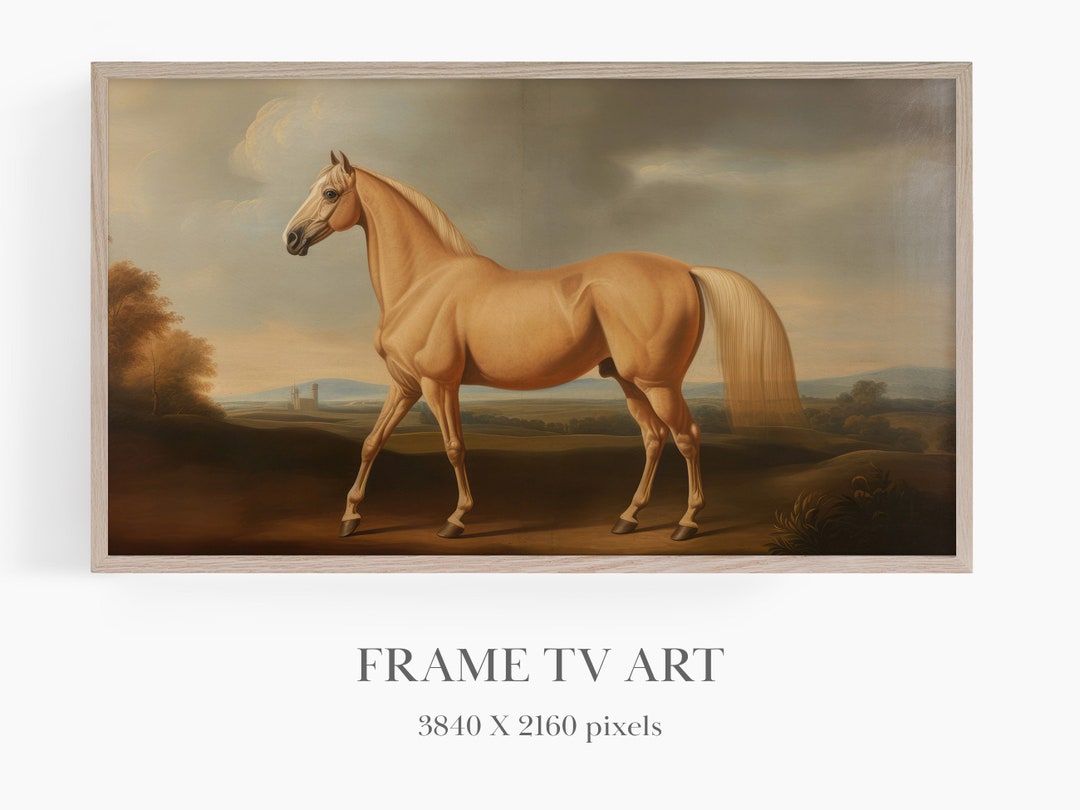 Palomino Horse Painting Samsung Frame TV Art, Vintage Horse Portrait ...