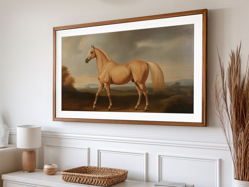 Palomino Horse Painting Samsung Frame TV Art, Vintage Horse Portrait ...