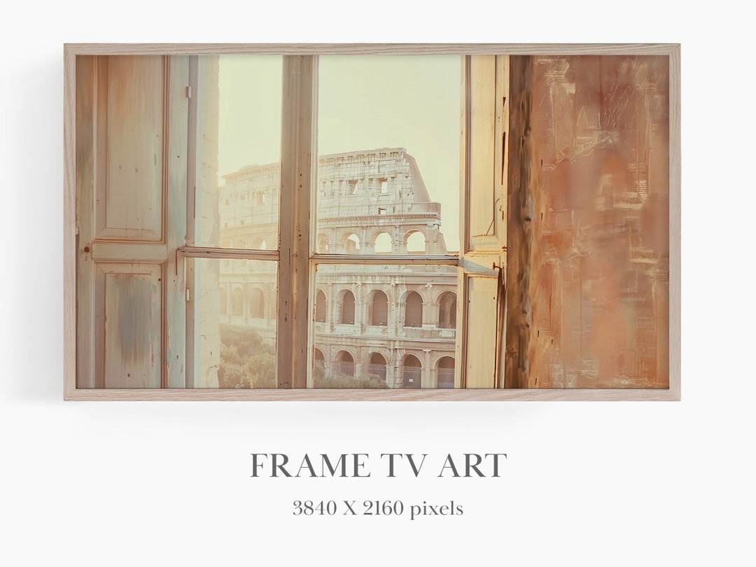 Samsung Frame TV Summer Rome Wall Art, Rome Cityscape View of Colosseum ...