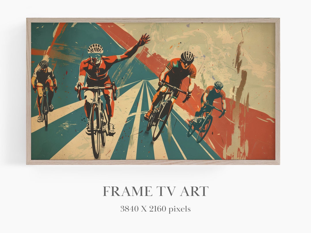 Cycling Art for Samsung Frame TV, Tour De France Wall Art, Modernist ...