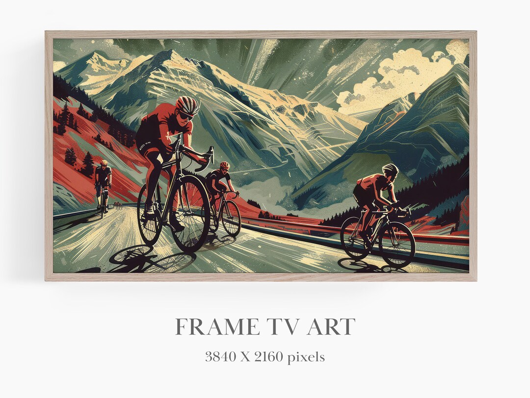 Samsung Frame TV Cycling Art, Cycling Wall Art, Tour De France Art ...